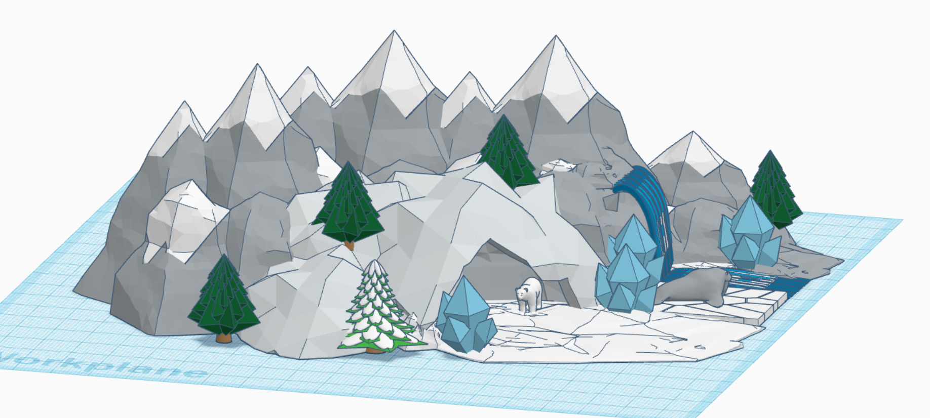 Ice mountain scene | 3D models download | Creality Cloud