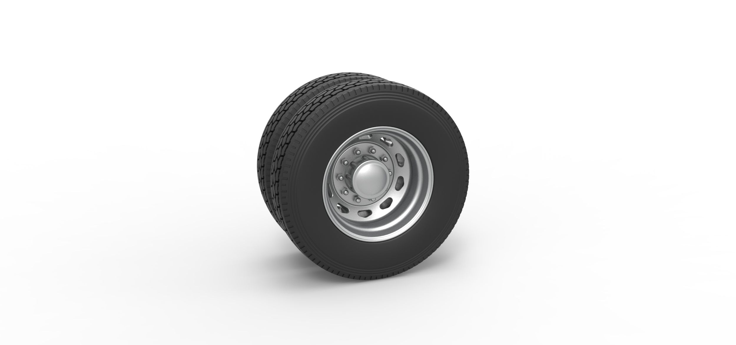 10 Triangular Hole Rear double wheel of semi truck V2 1:25 | 3D models ...