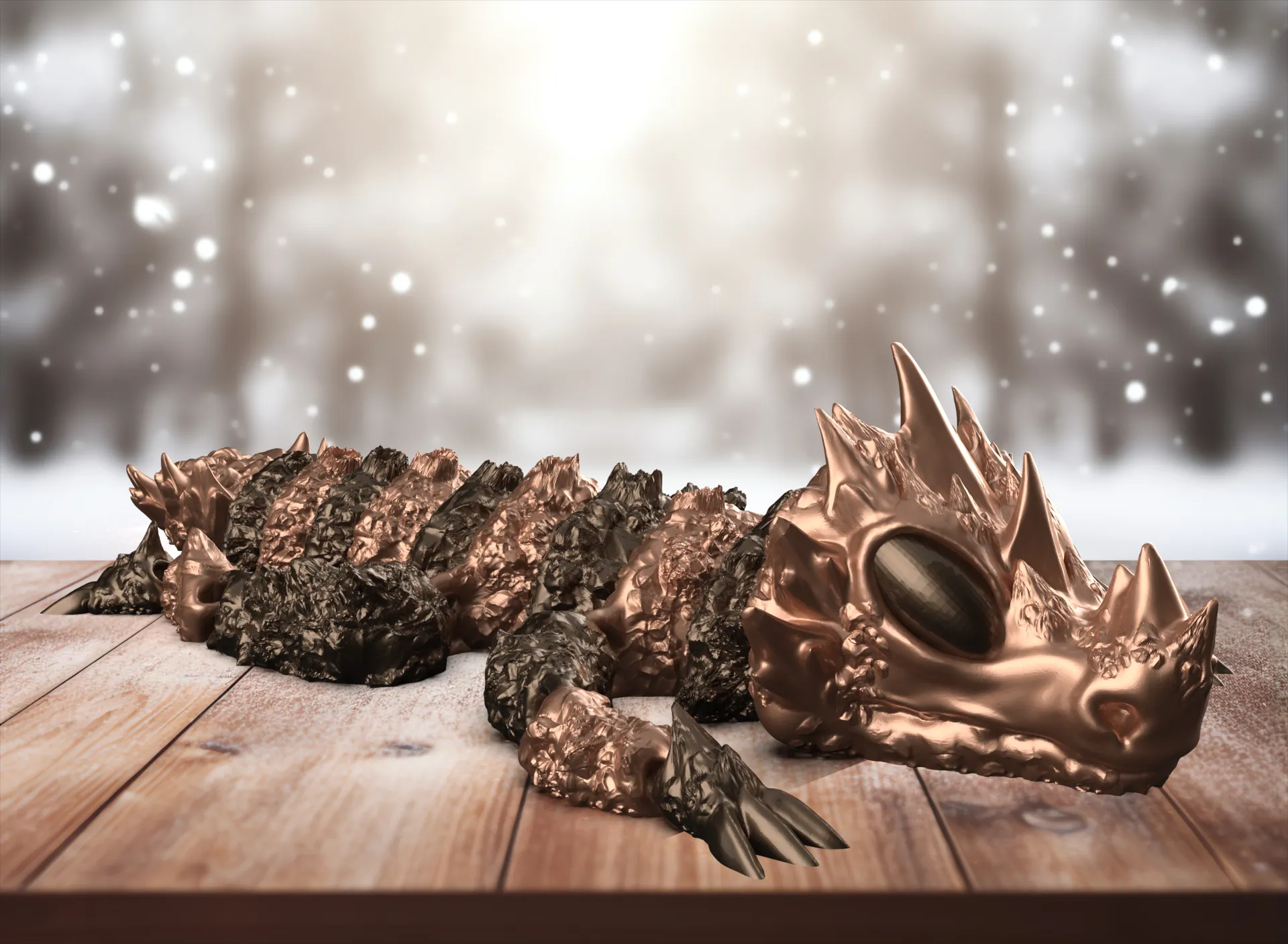 Characters & Creatures STL Download - Flexi Rock Dragonby 3Dprintster