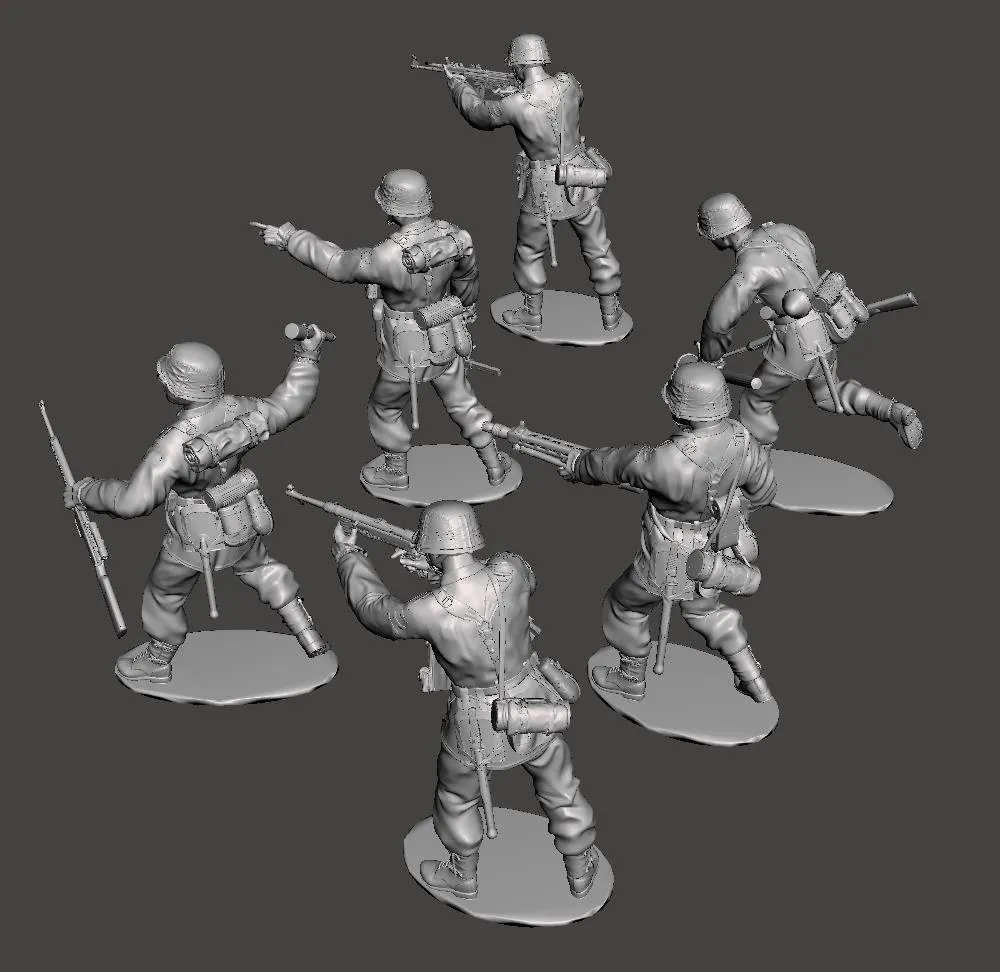 Characters & Creatures STL Download - German SS soldiers team World War ...
