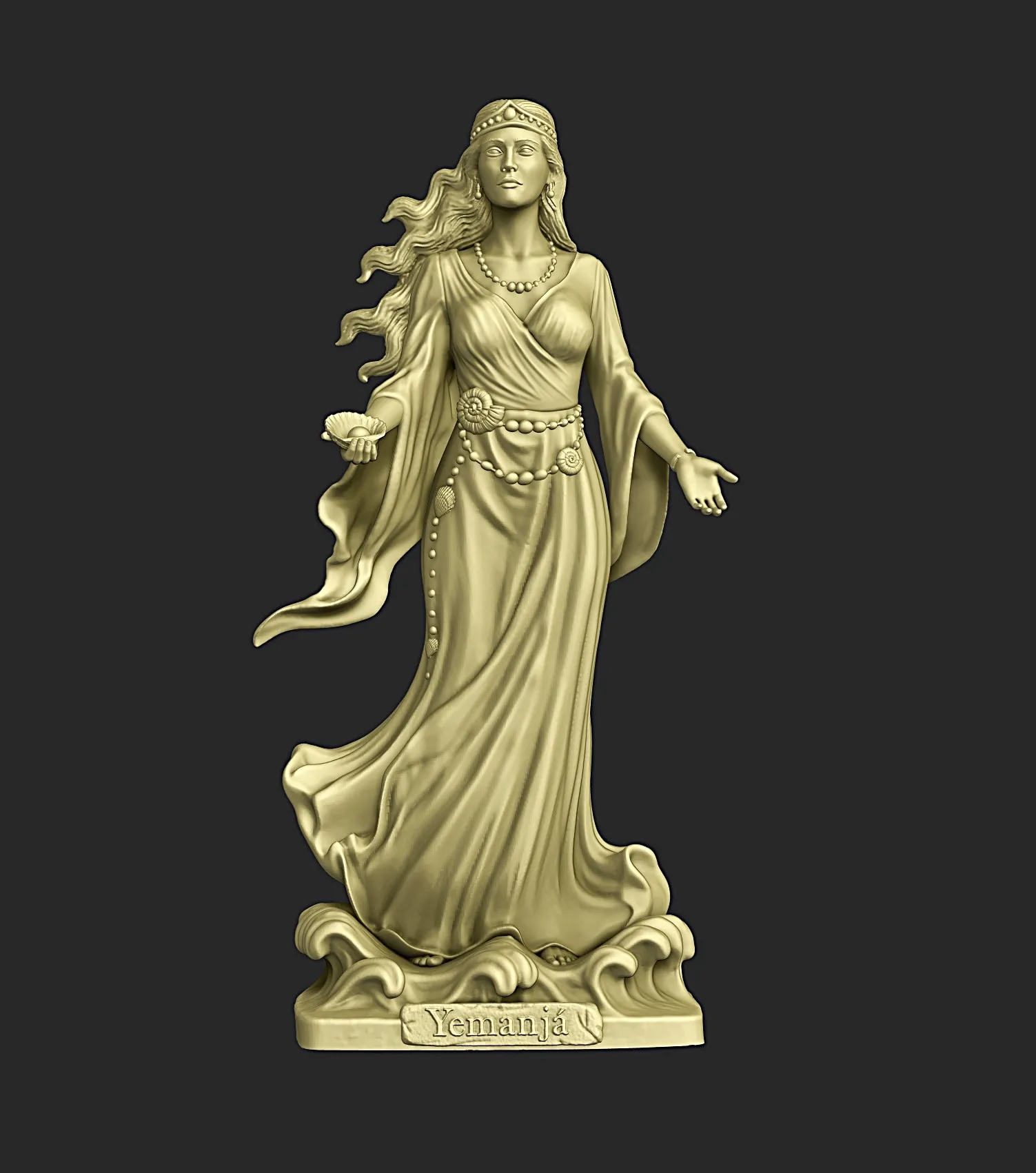 Sculptures & Artworks STL Descarga - Yemanja yoruba goddess statue ...