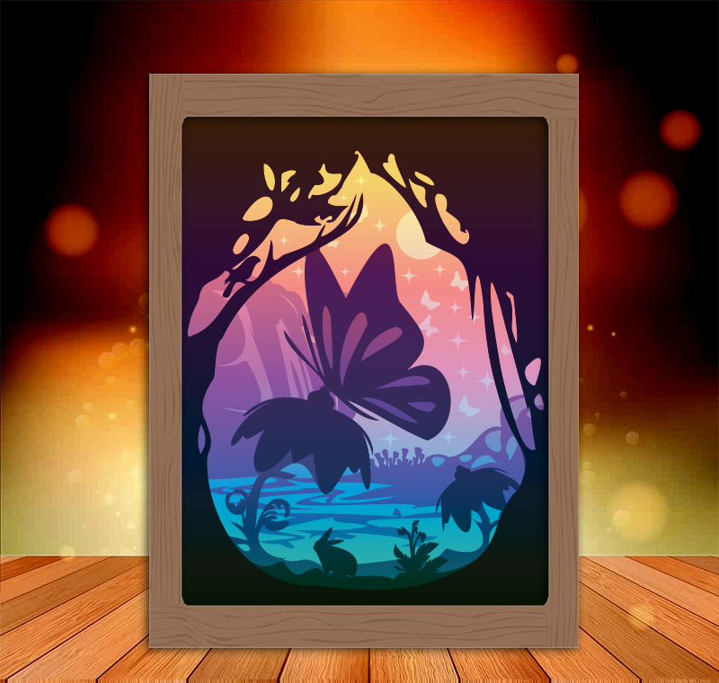Butterfly lightbox (shadow box) | 3D models download | Creality Cloud