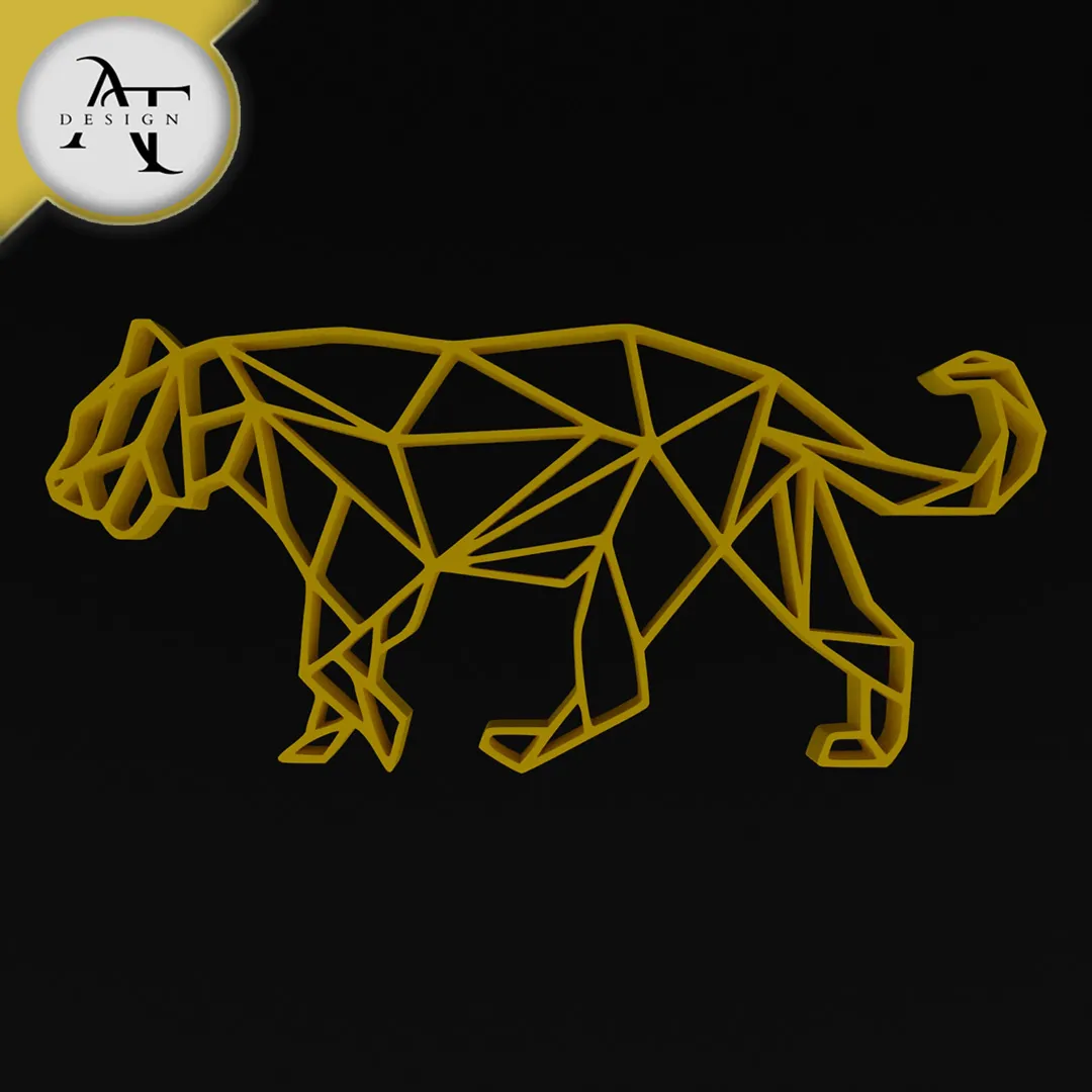 Digital Art STL Download - Puma - Geometric - 2D Wall Art Decorby AT Design