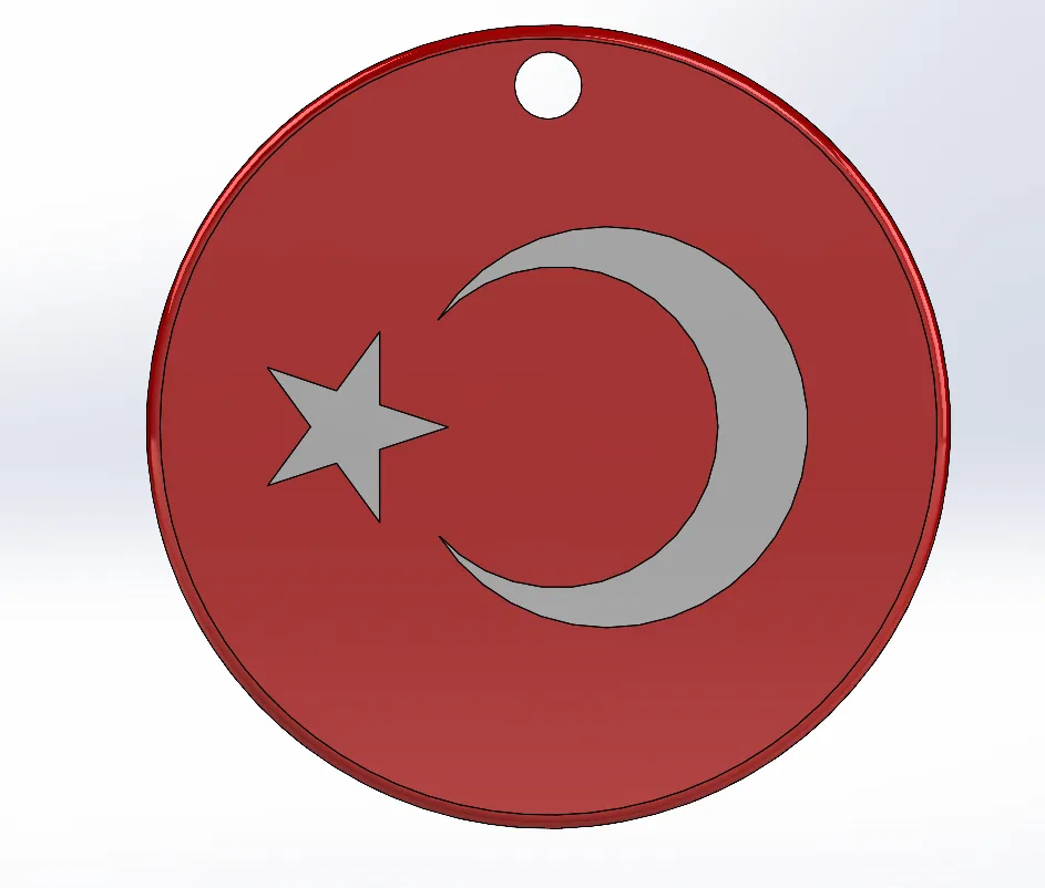 Badges & Coins STL Download - turkish flagby Hamit Hamidettin ÖZTÜRK