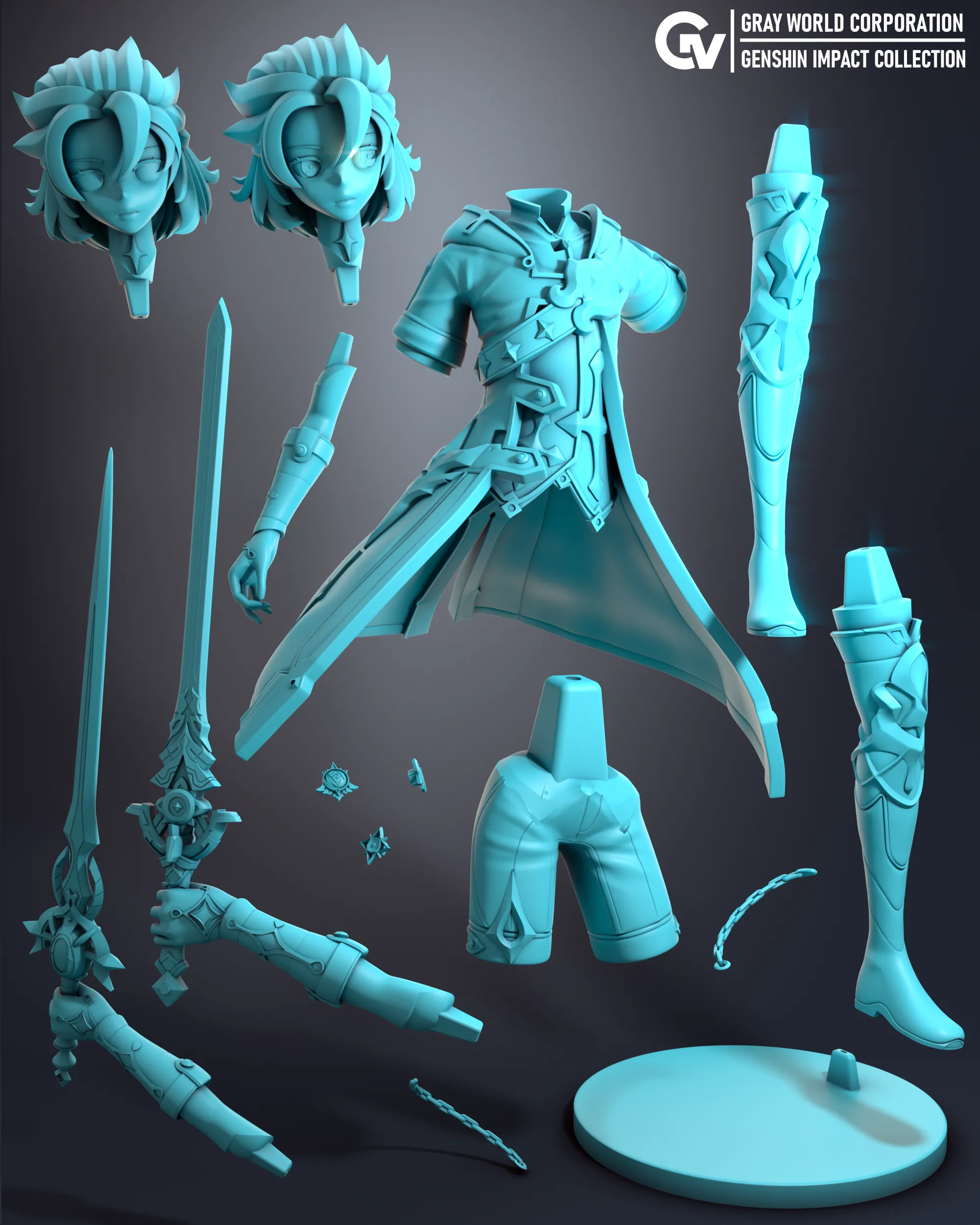 Albedo Kreideprinz 3 - Genshin Impact | 3D models download | Creality Cloud