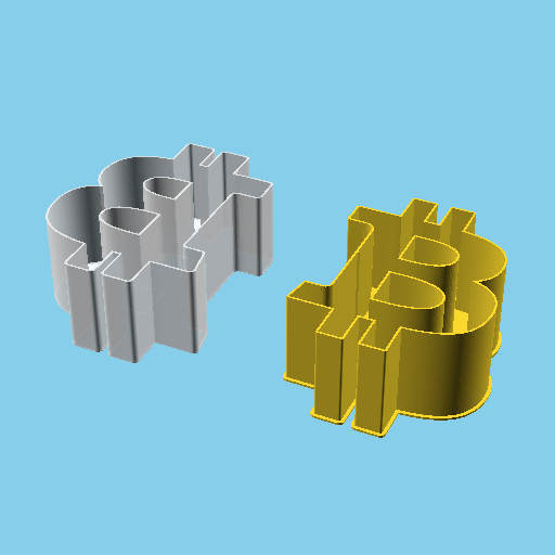 Bitcoin Letter Logo, nestable box (v1) | 3D models download | Creality ...