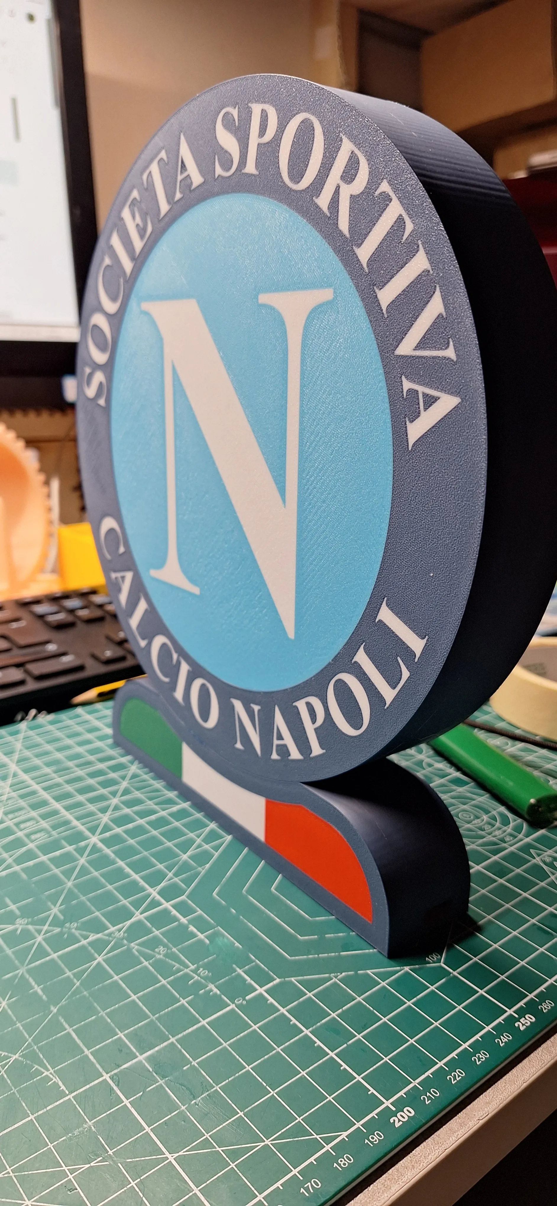 Free Lighting & Lamps STL Download - napoli calcio lightbox led lampby ...