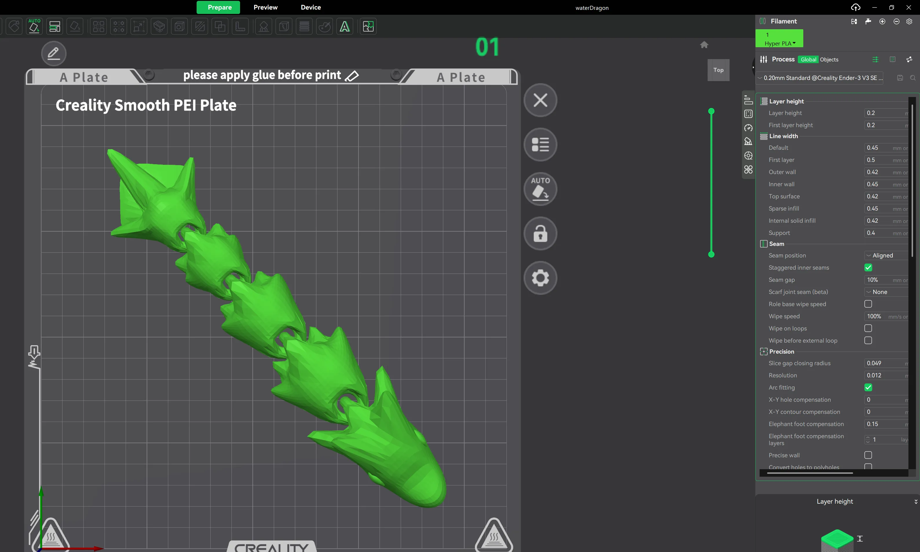 3D Printer Files | 3MF File | Water Dragon! Articulated Print in Place! | Creality Cloud