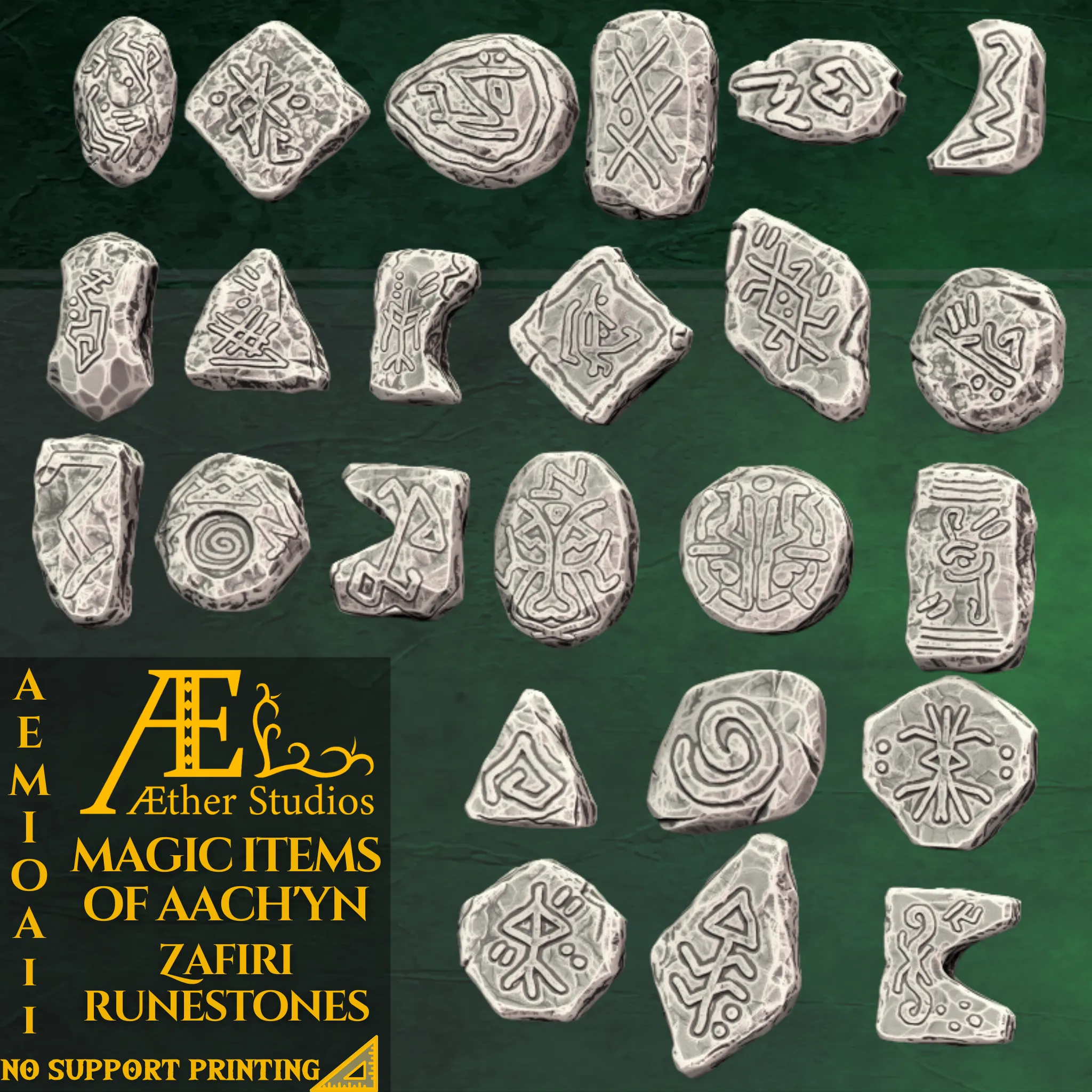3D Printer Files | 3MF File | AEMIOA11 - Zafiri Runestones | Creality Cloud