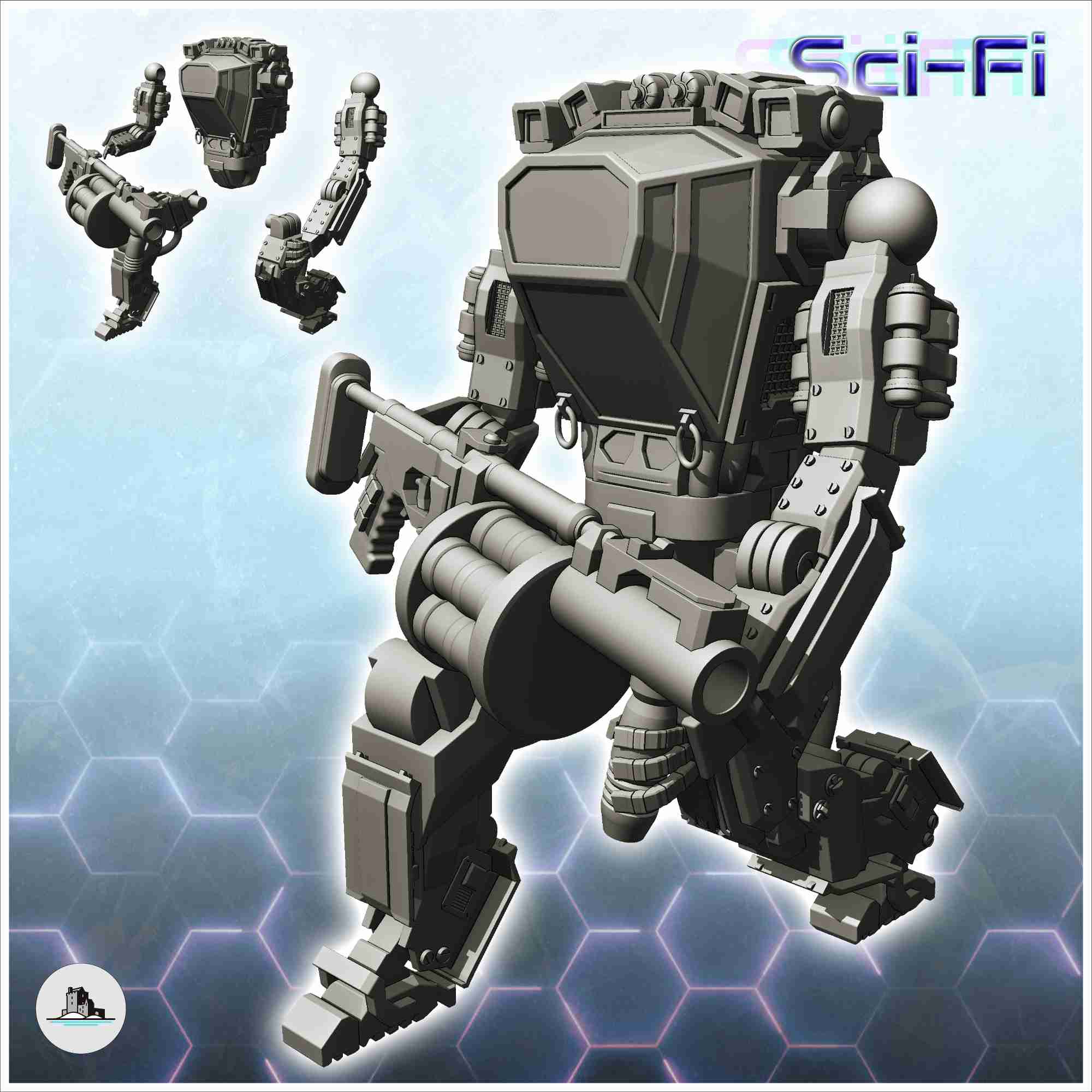 Zuhteus combat robot (18) - miniatures w40k scifi warhammer | 3D models ...