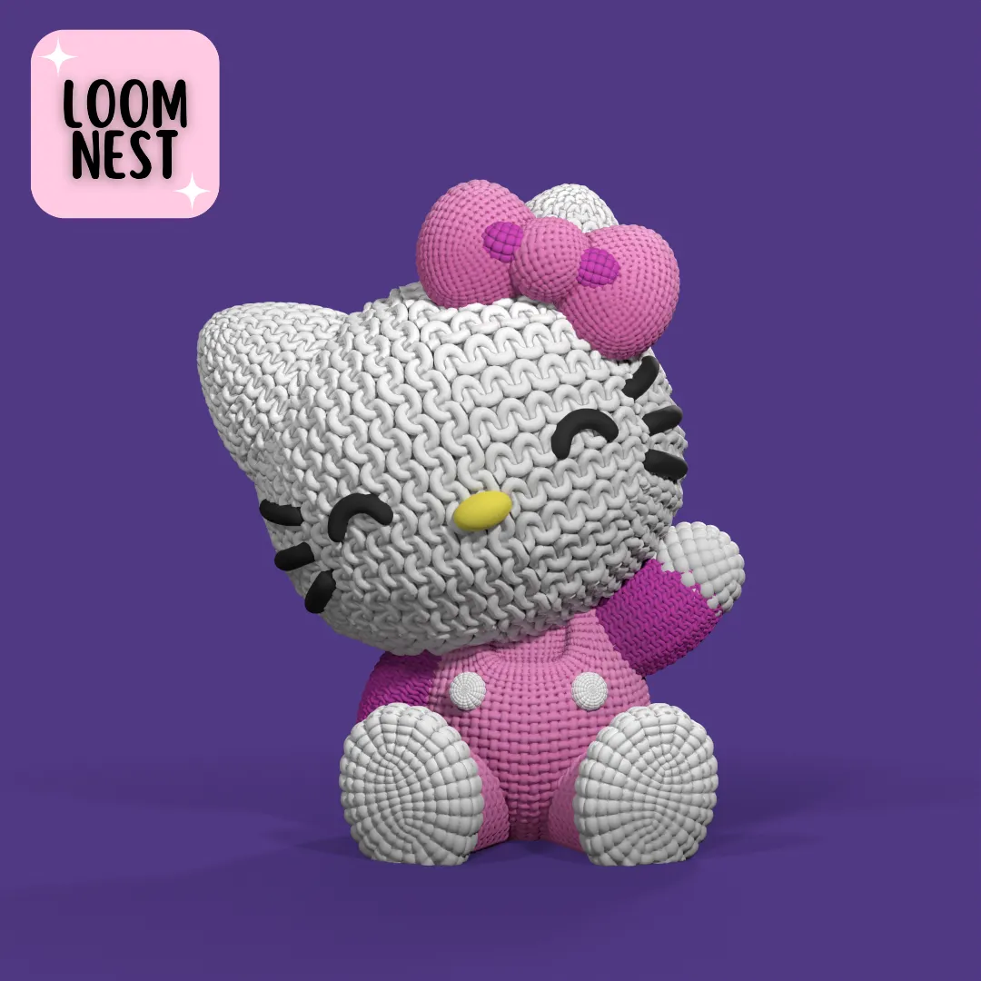 Characters & Creatures STL Download - HELLO KITTY KNITTED - CROCHET ...