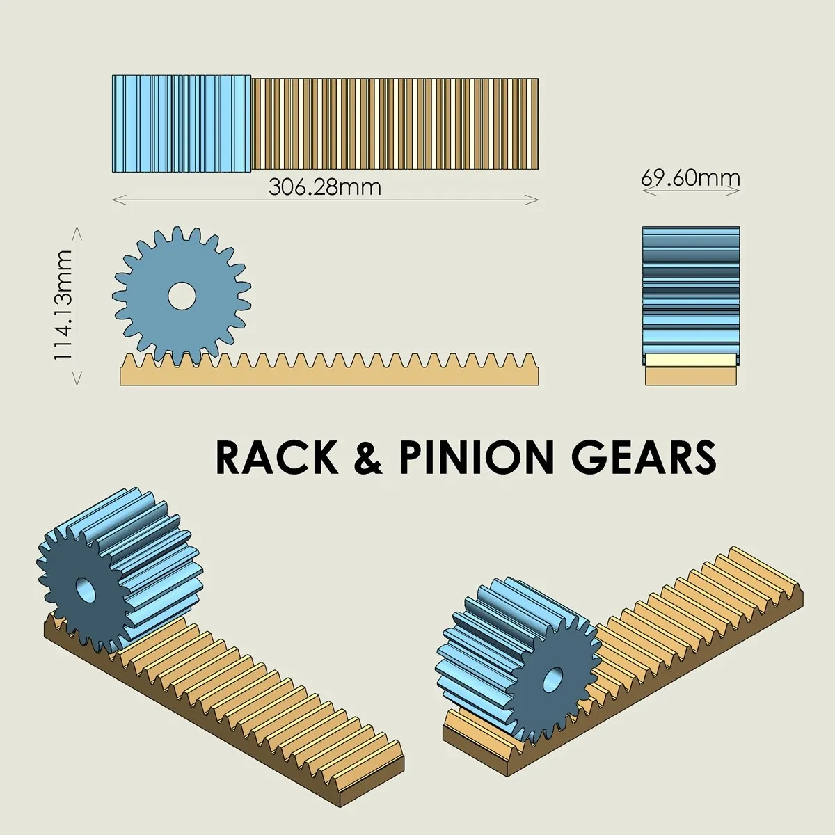 Industrial Design & Prototypes STL Download - Rack and Pinion Gearsby ...