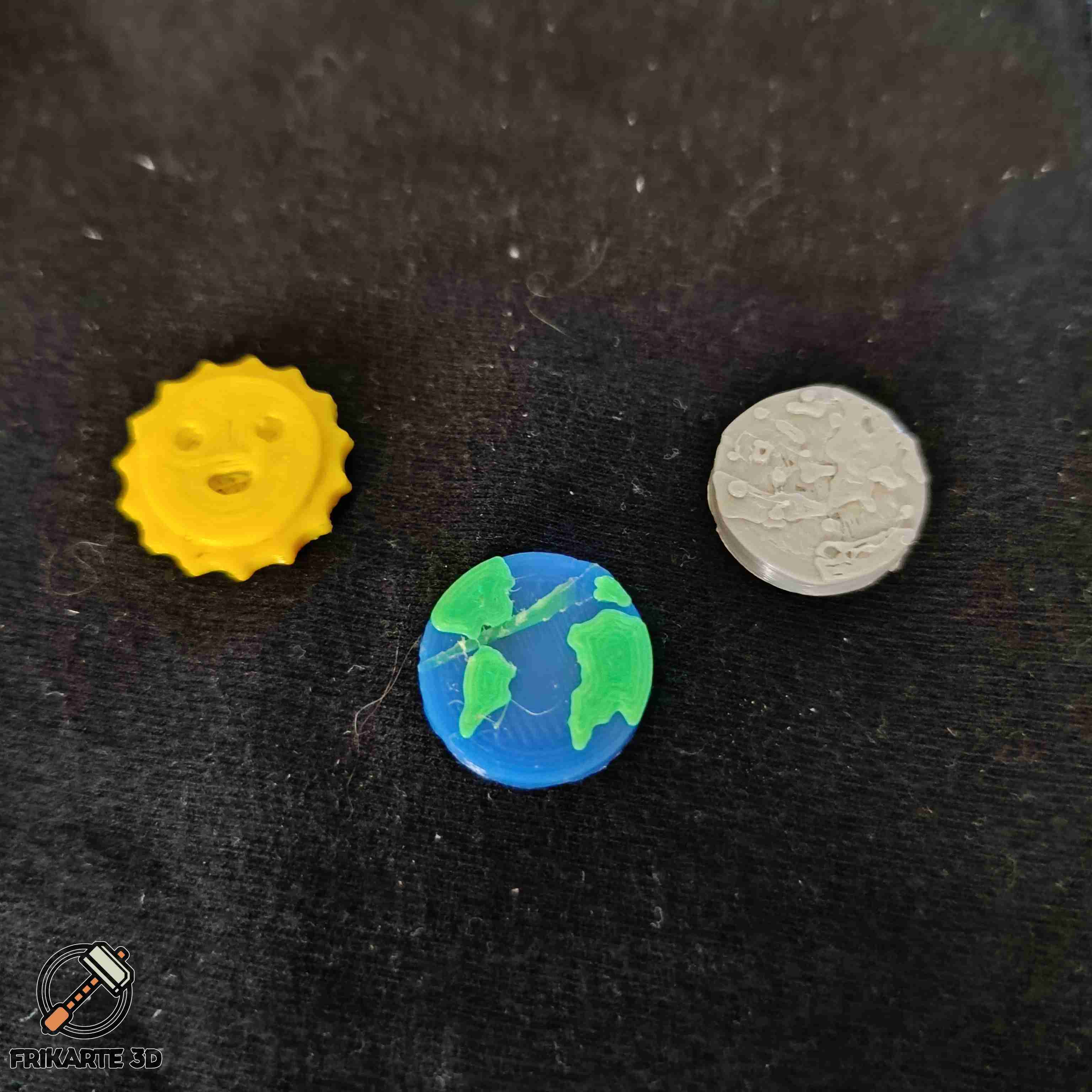 Magnetic Button Pack of Sun, Earth, and Moon 🌞🌎🌑 | 3D models download ...