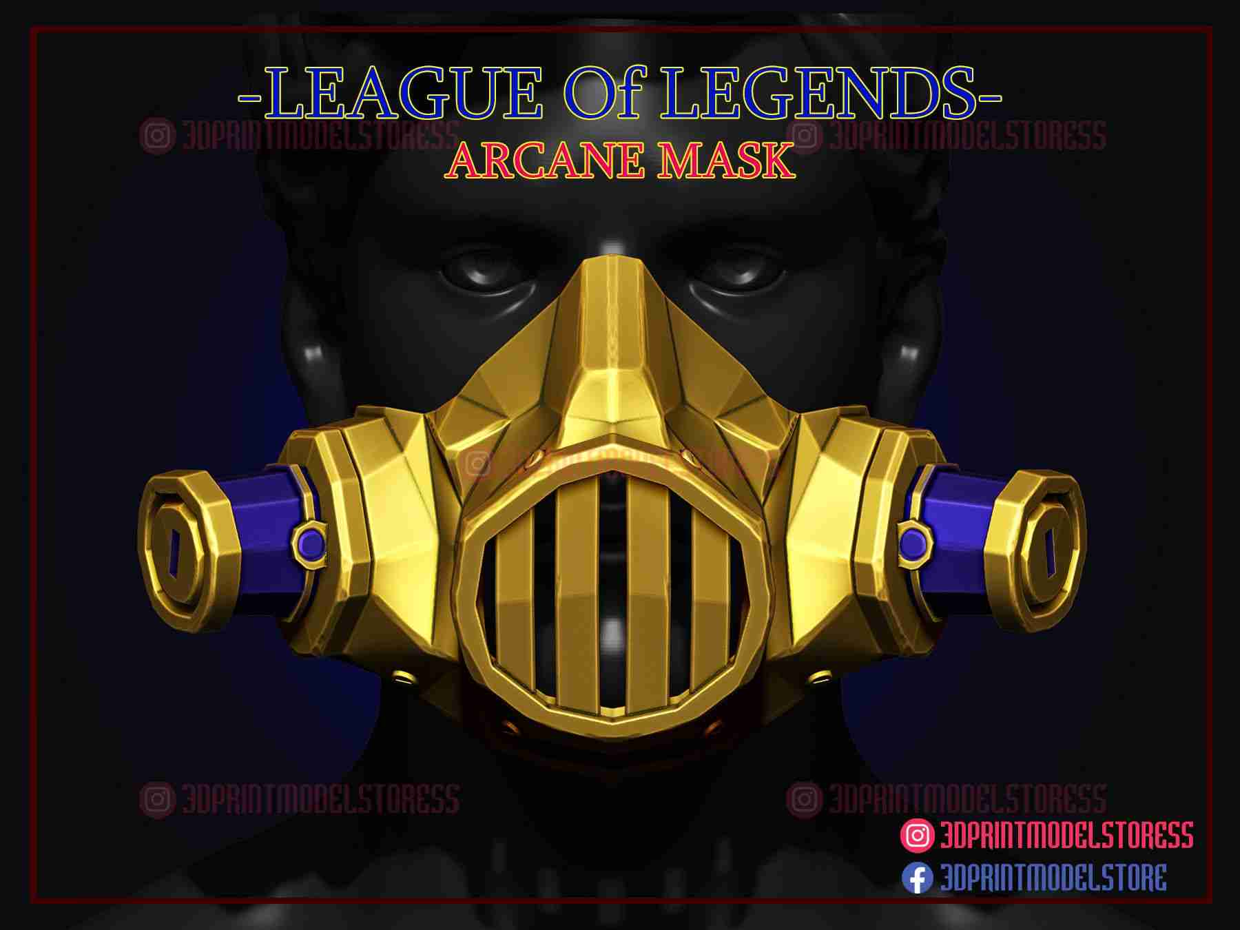 ENFORCER MASK - LEAGUE OF LEGENDS ARCANE COSPLAY MASK | 3D-Modelle ...
