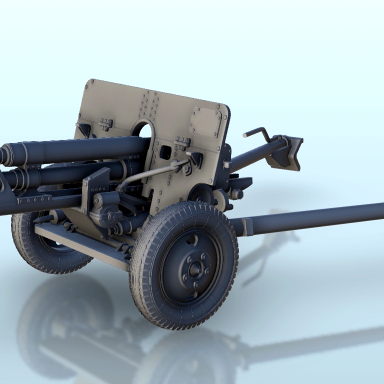Zis-3 anti-tank cannon - WW2 terrain diaroma | 3D models download ...