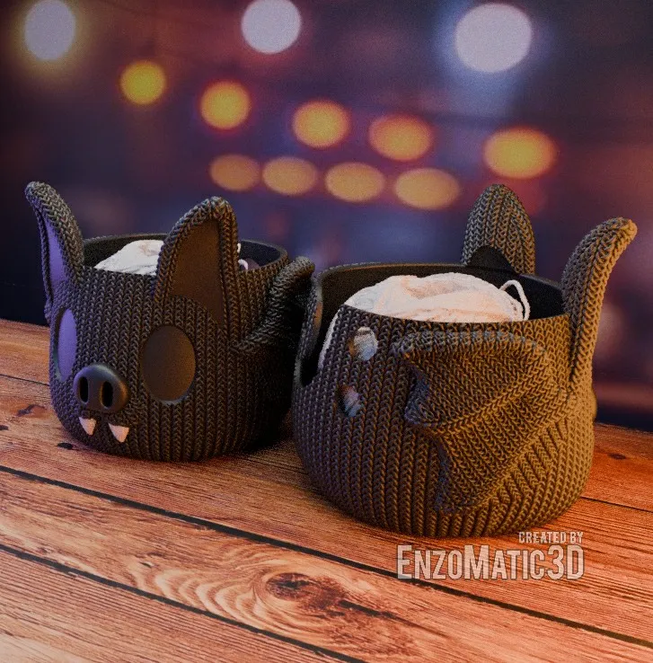 Home Decorations & Ornaments STL Descarga - bowl knitted Bat Crochet ...