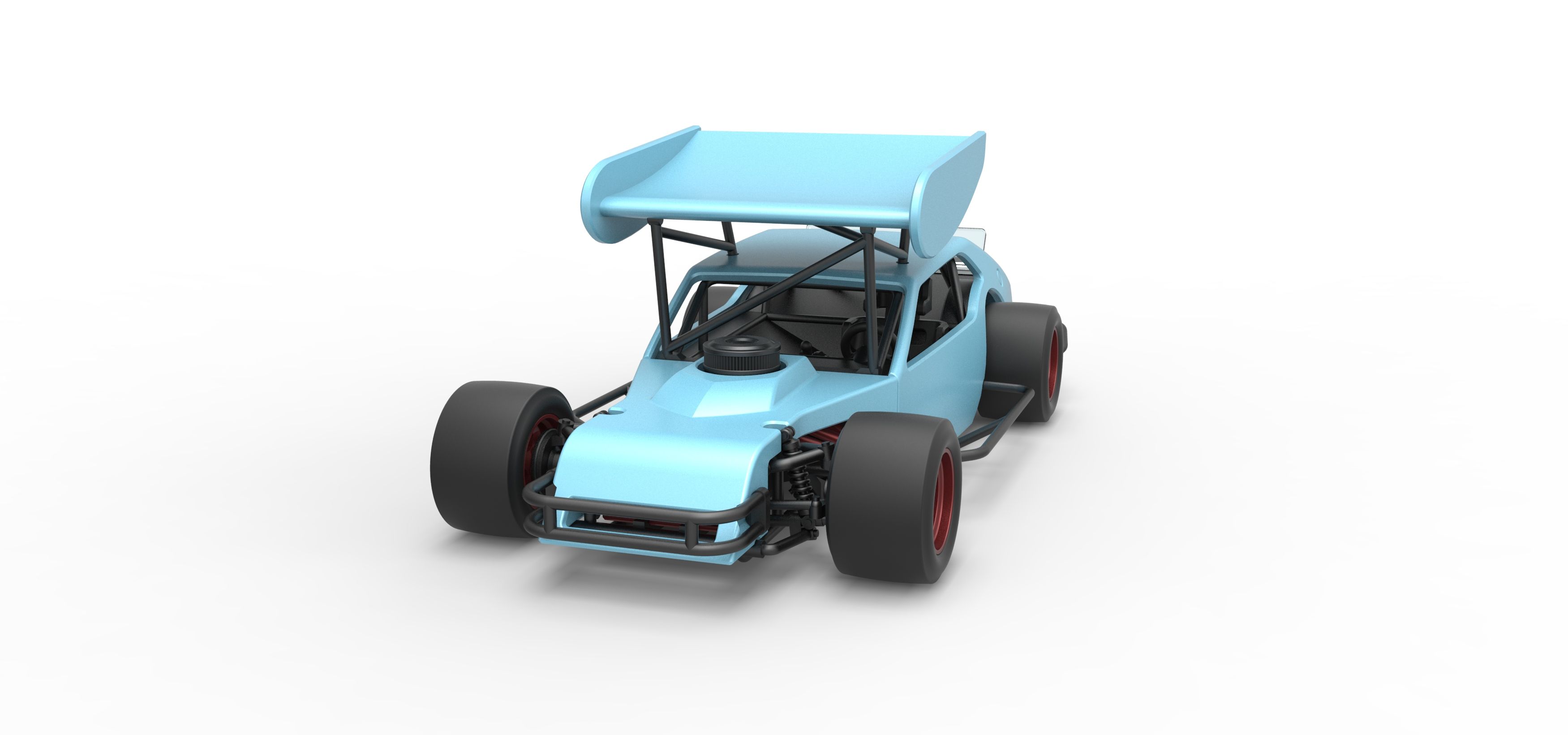 Vintage Asphalt Modified stock car V2 with wing Scale 1:25 | 3D models ...