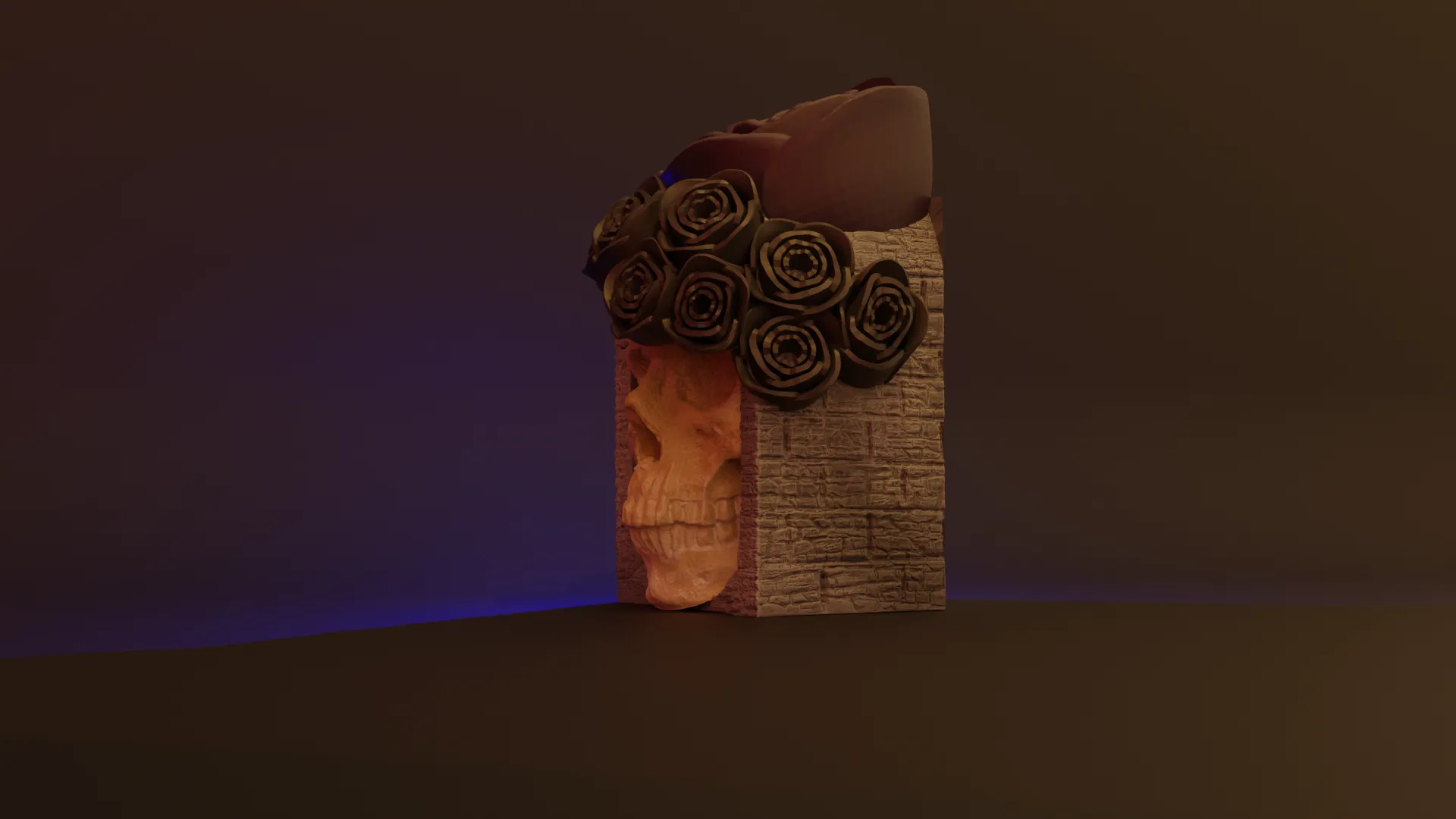 Rose Skull Book Nook with runes | 3D models download | Creality Cloud