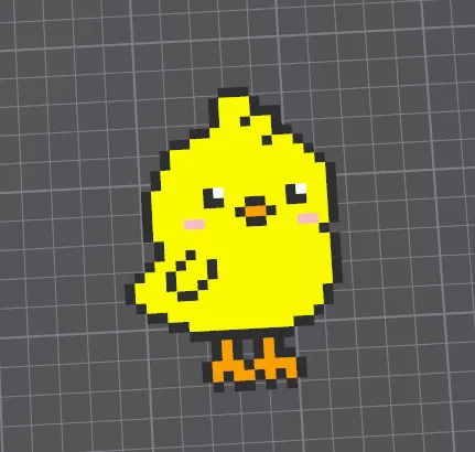 3D Printer Files | 3MF File | chick-8-bit-pixel-art, 5 colors (by sub ...