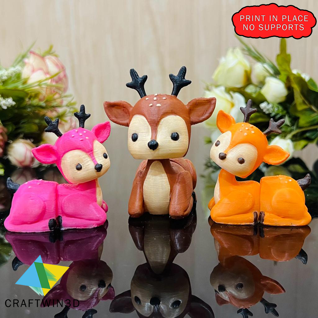 Cute deer Articulated 3d model | 3D models download | Creality Cloud