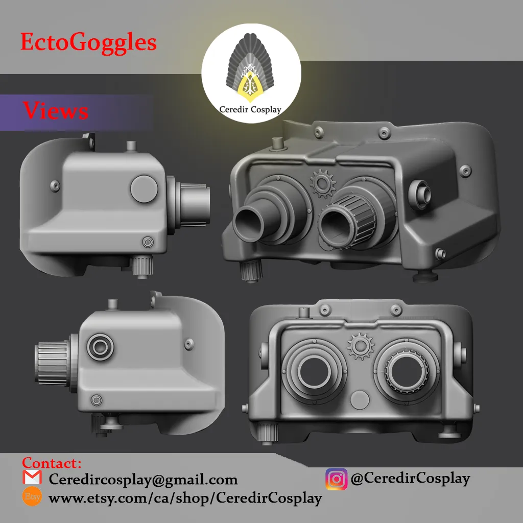 Cosplay STL Download - Ghostbuster Ecto Goggles 3d digital downloadby CeredirDesign