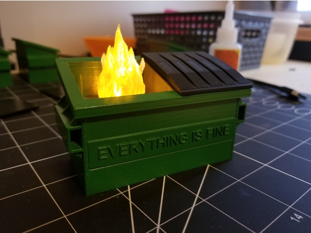 Dumpster Fire - Everything is Fine | 3D models download | Creality Cloud