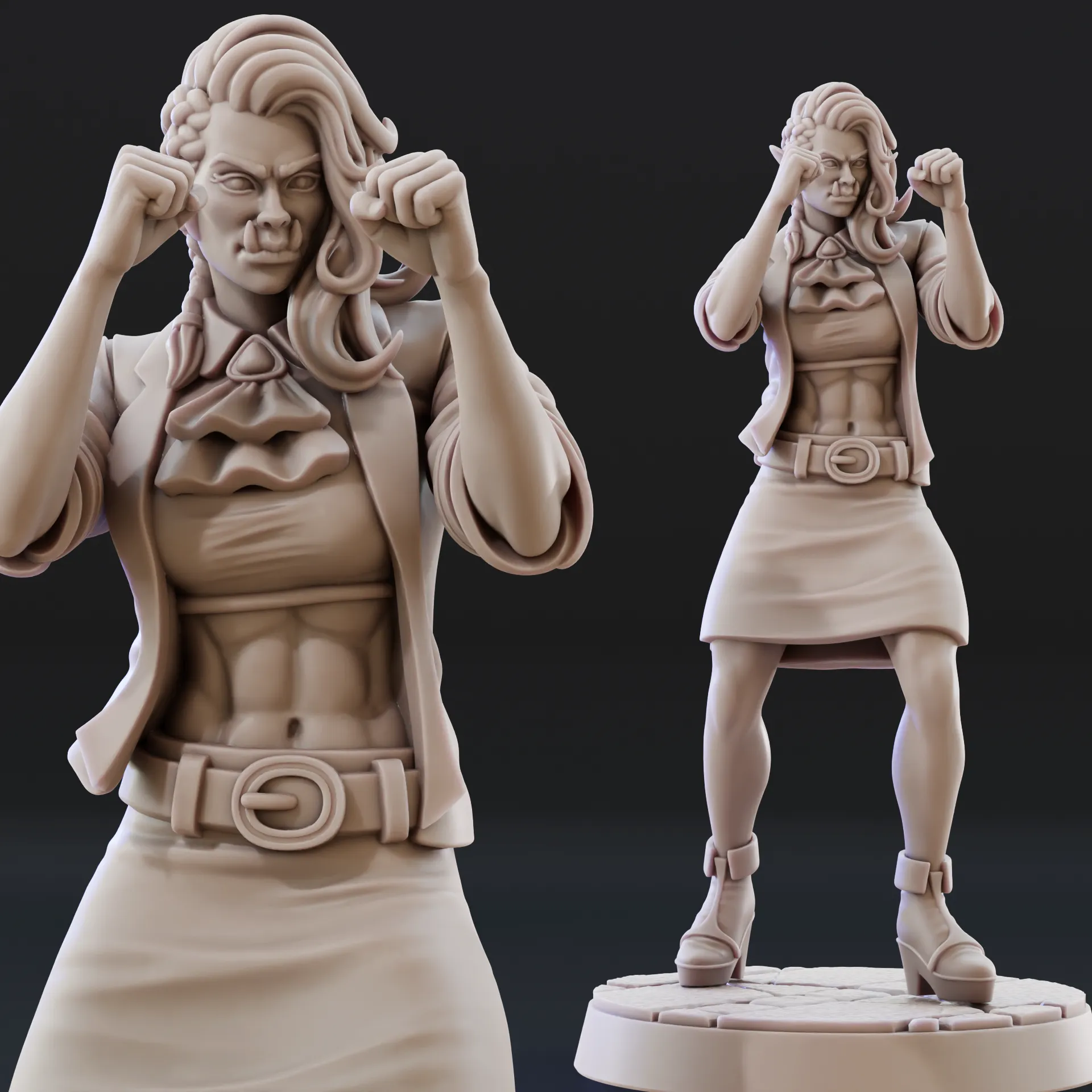 Miniature Games & Accessories STL Download - Orc Bouncer | Monk, Boxer ...