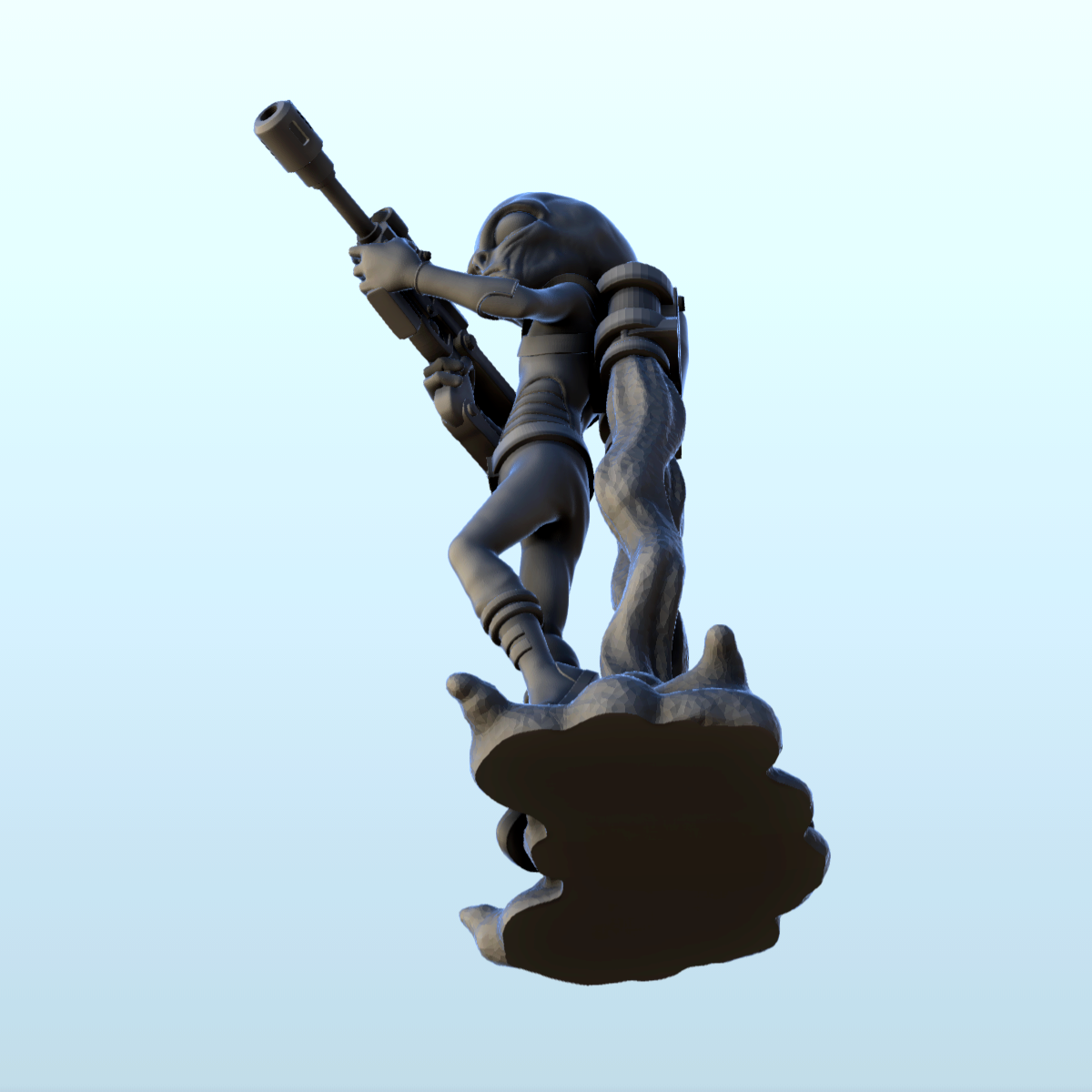 Alien soldier with assault rifle and jet-pack (13) (+ pre-su | 3D ...
