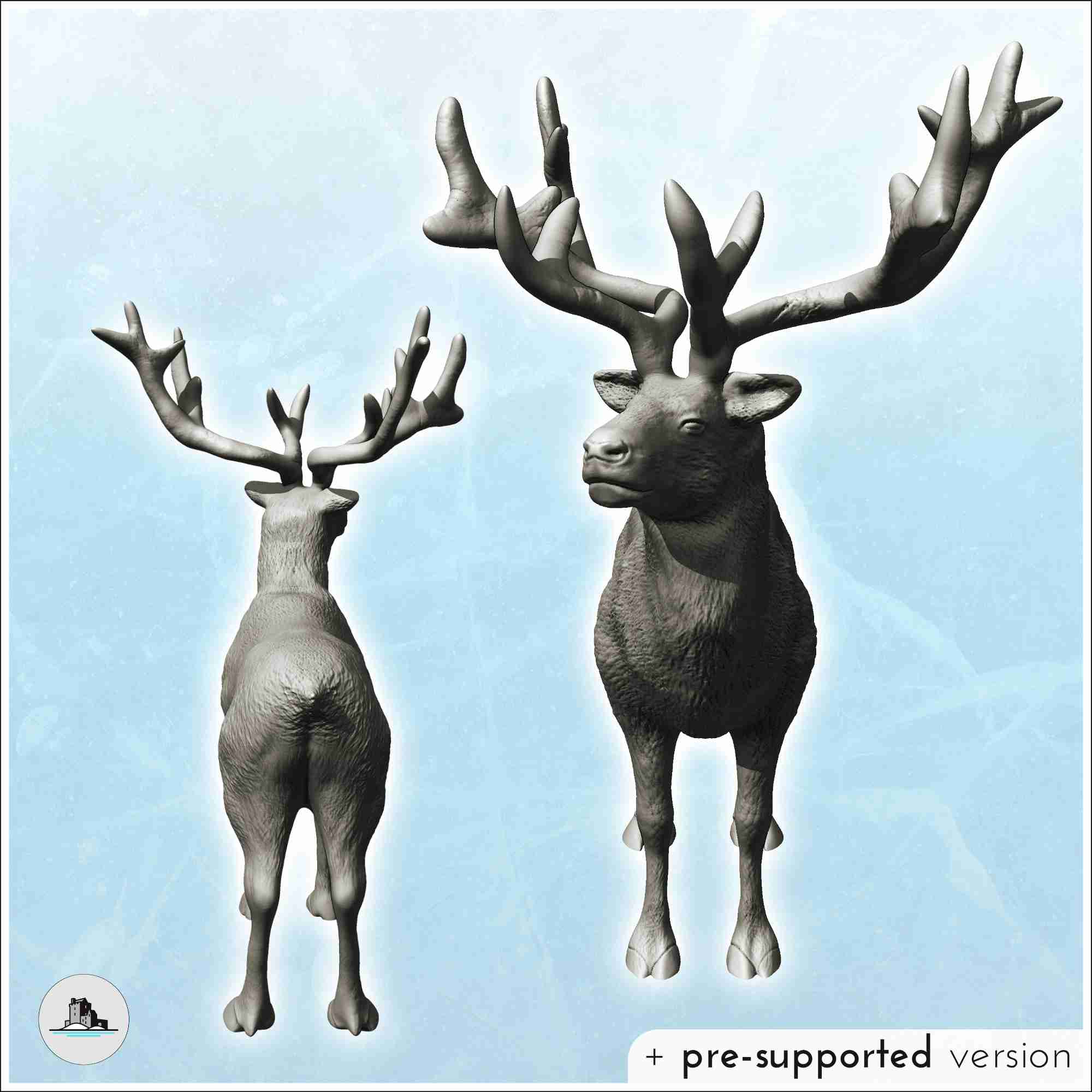 Deer with antlers (6) - miniatures animal RPG tabletop scene | 3D ...