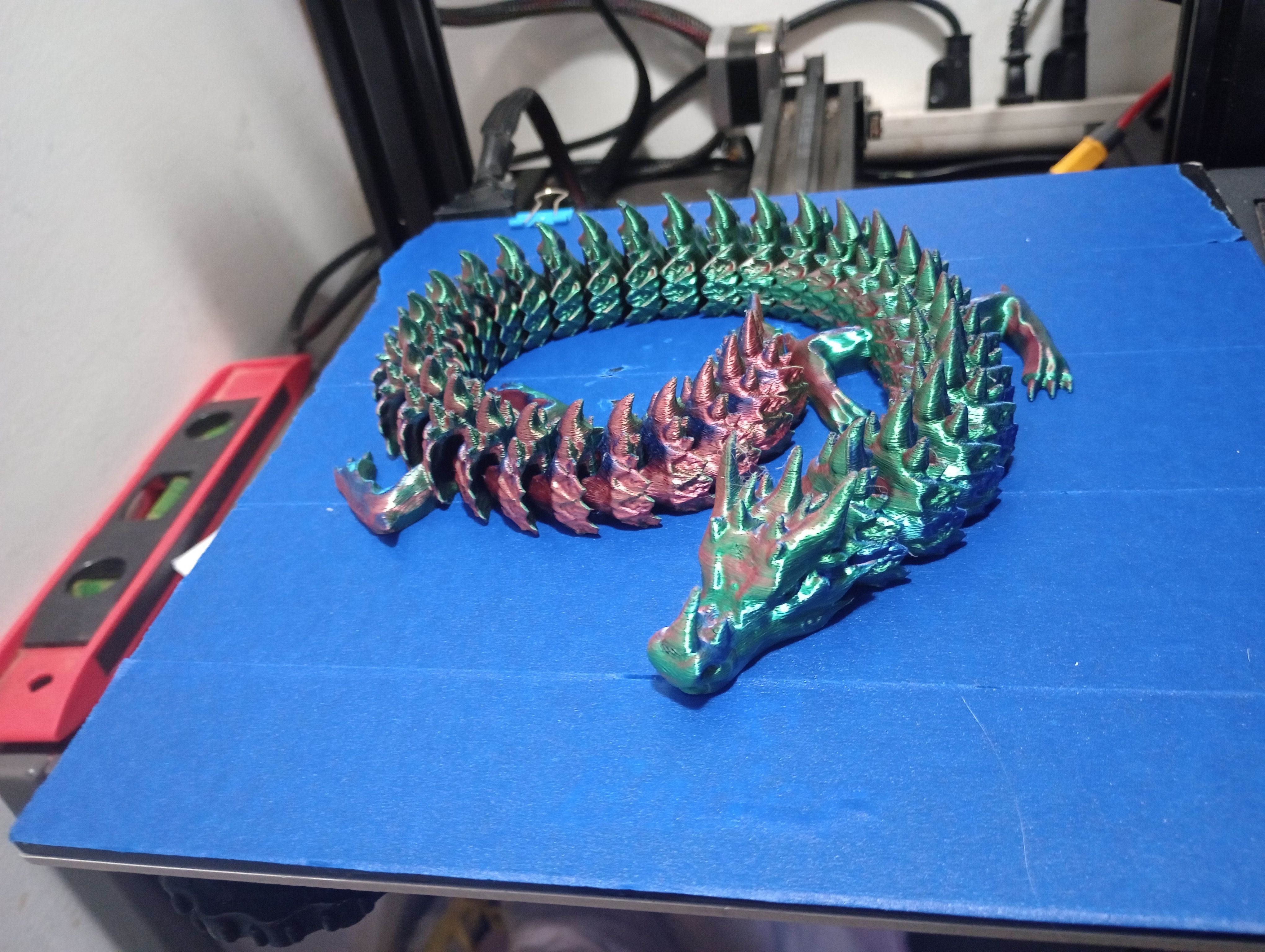 Beautiful Ice Dragon printed at 120.79% with Red, Blue, and Green Silk ...