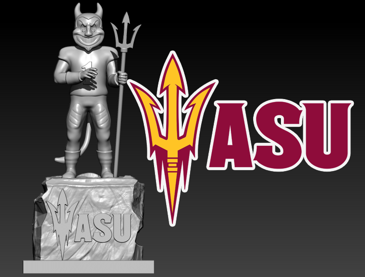 NCAA - ARIZONA STATE SUN DEVILS FOOTBALL MASCOT STATUE DECOR | 3D ...