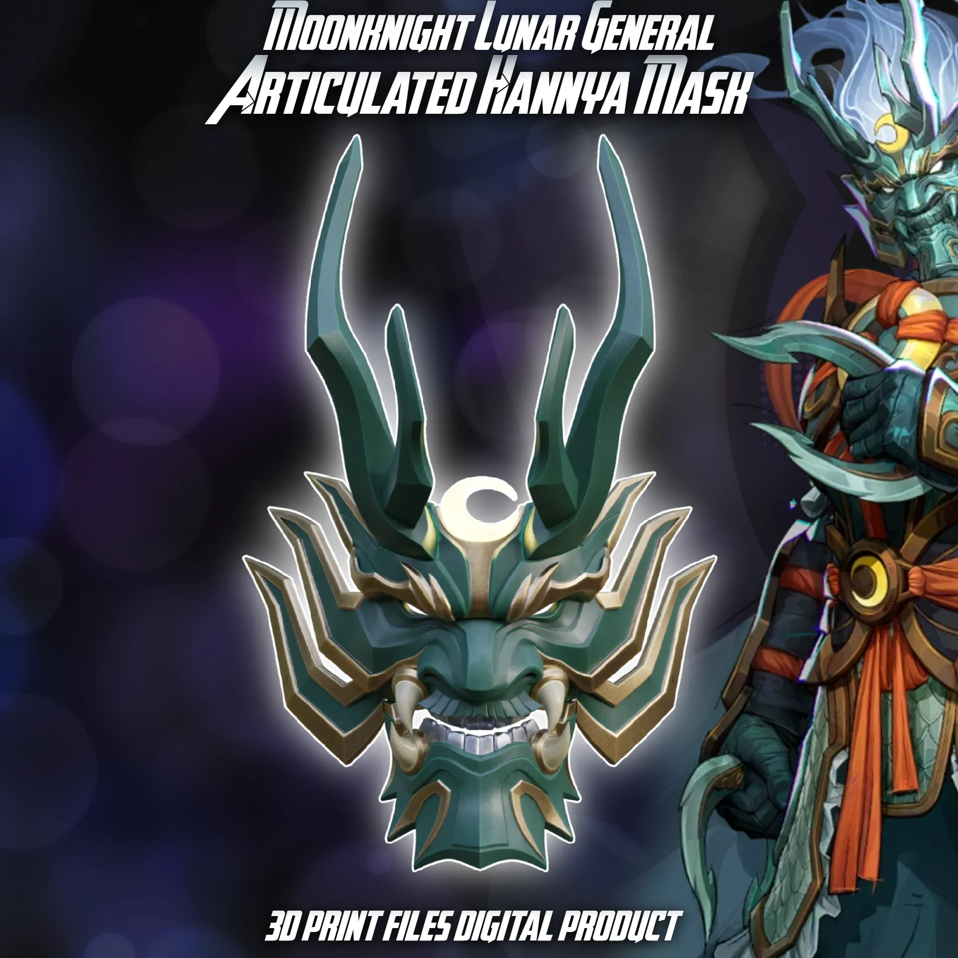 Other STL Download - Moon Knight Lunar General Hannya Articulated ...