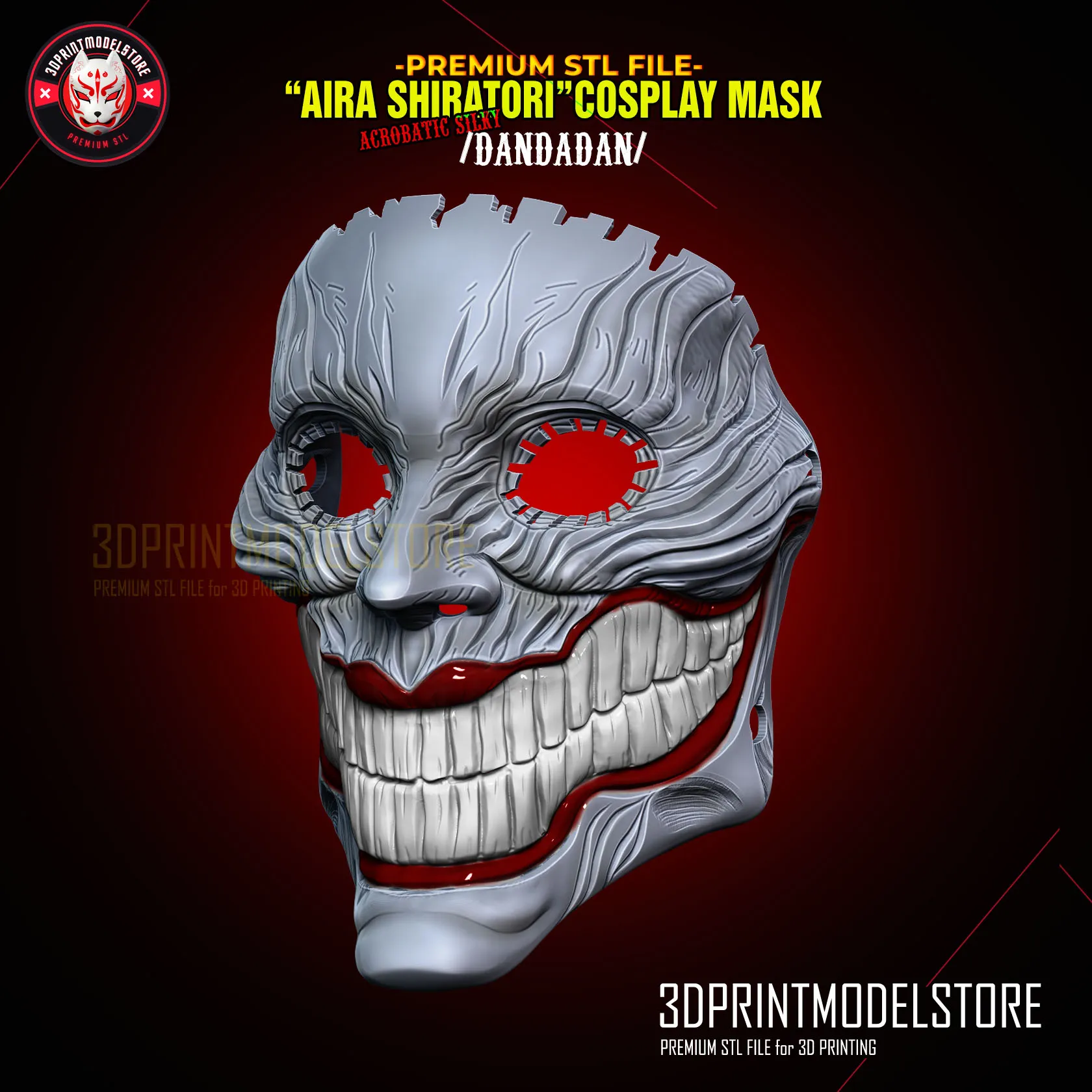 Cosplay STL Download - Dandadan Cosplay Mask - Aira Acrobatic Silky ...