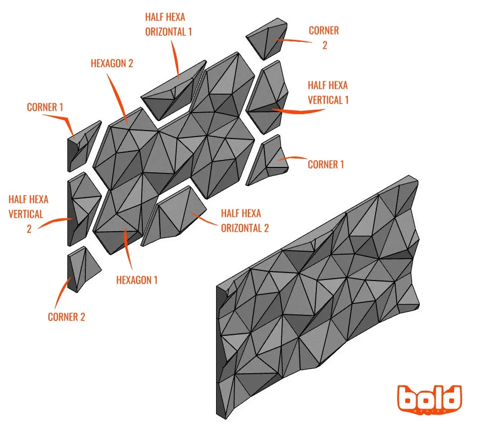 3D WALL - LOW POLY WALL COVERING | 3D models download | Creality Cloud