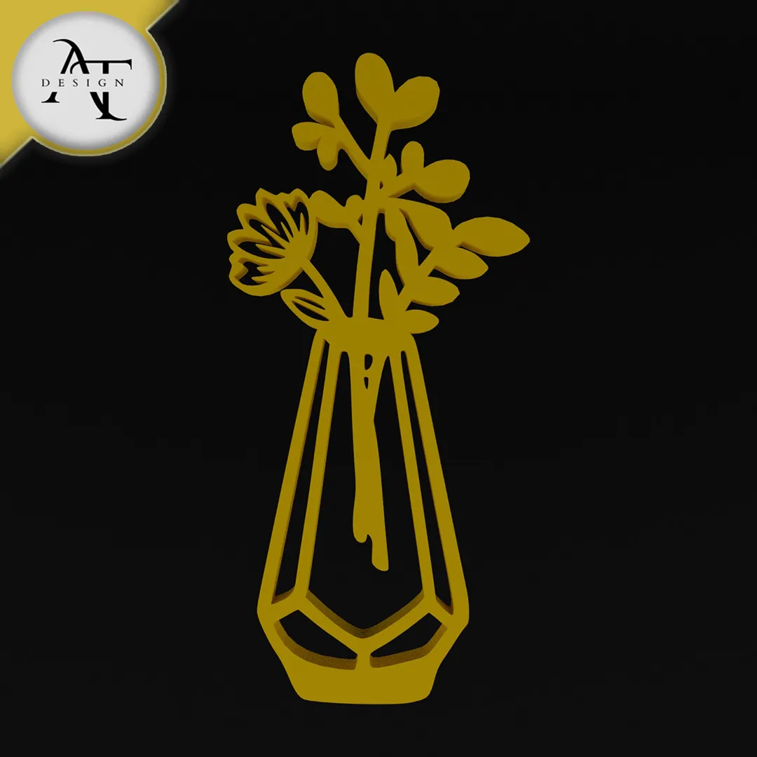 Home Decorations & Ornaments STL Download - Vase - Line Art - 2D Wall ...