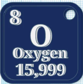 Jewelry & Accessories STL Download - Oxygen Keychainby Chemistry
