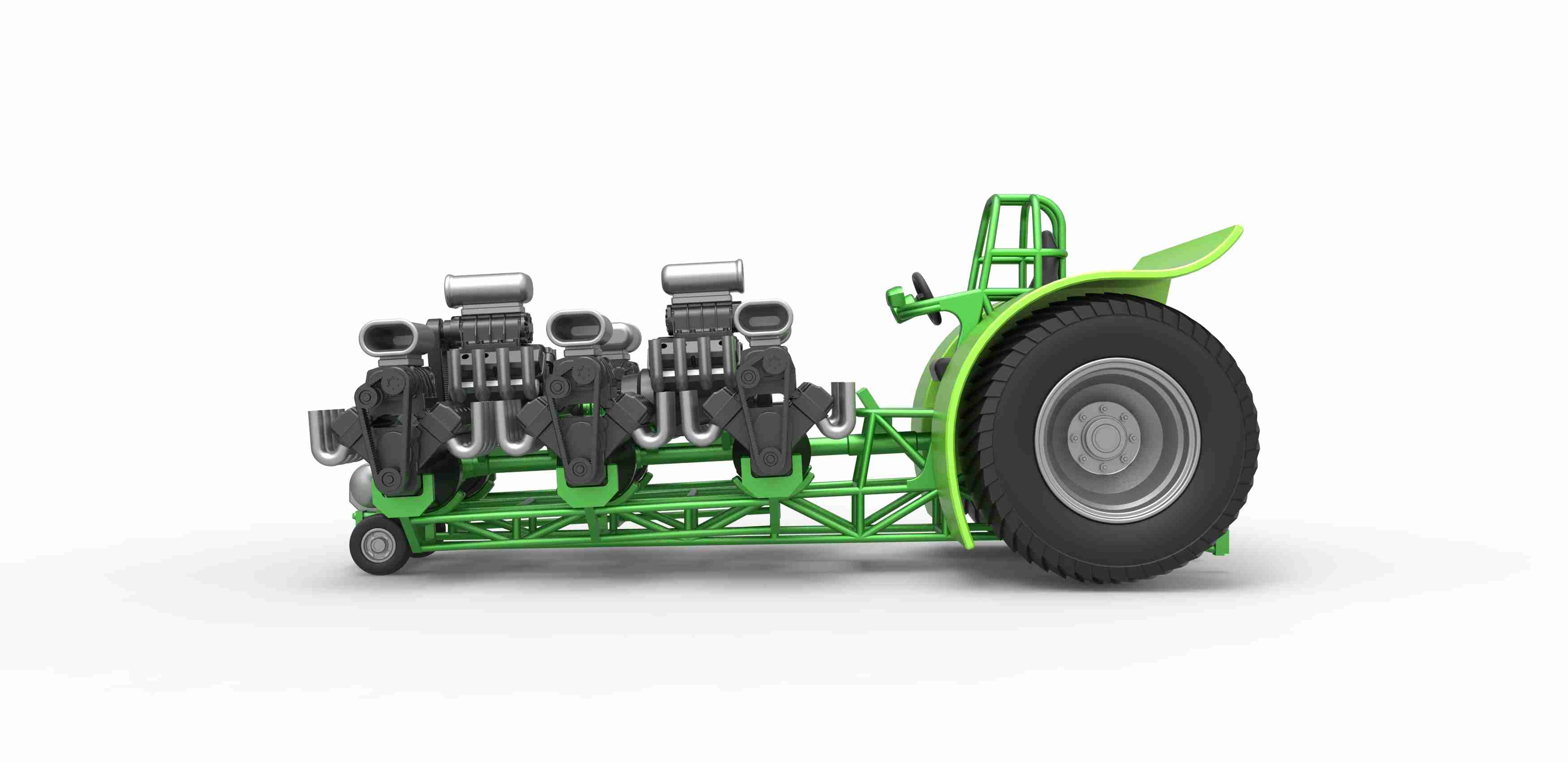 Pulling tractor with 8 engines V8 Scale 1:25 | 3D models download ...