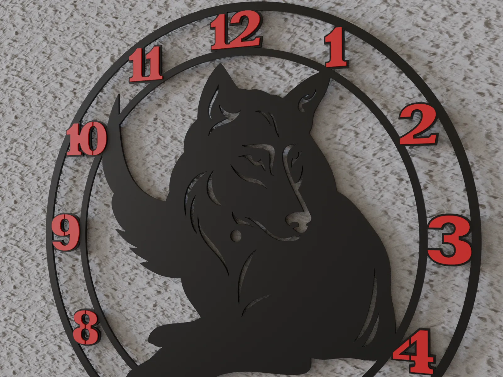 3D Printer Files | 3MF File | wall art wolf clock Timepiece | Creality Cloud