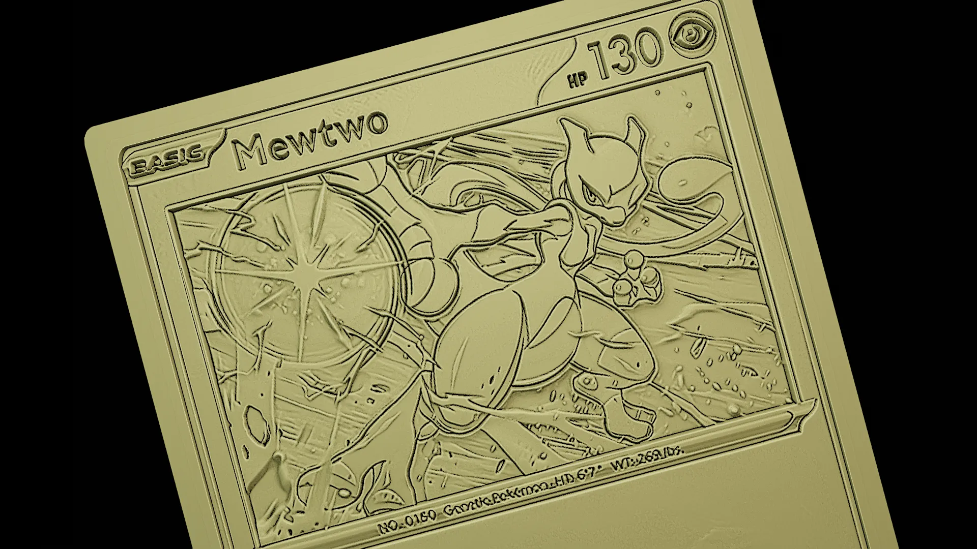 Board Games & Card Games STL Download - Mewtwo Pokemon cardby Jlo3d