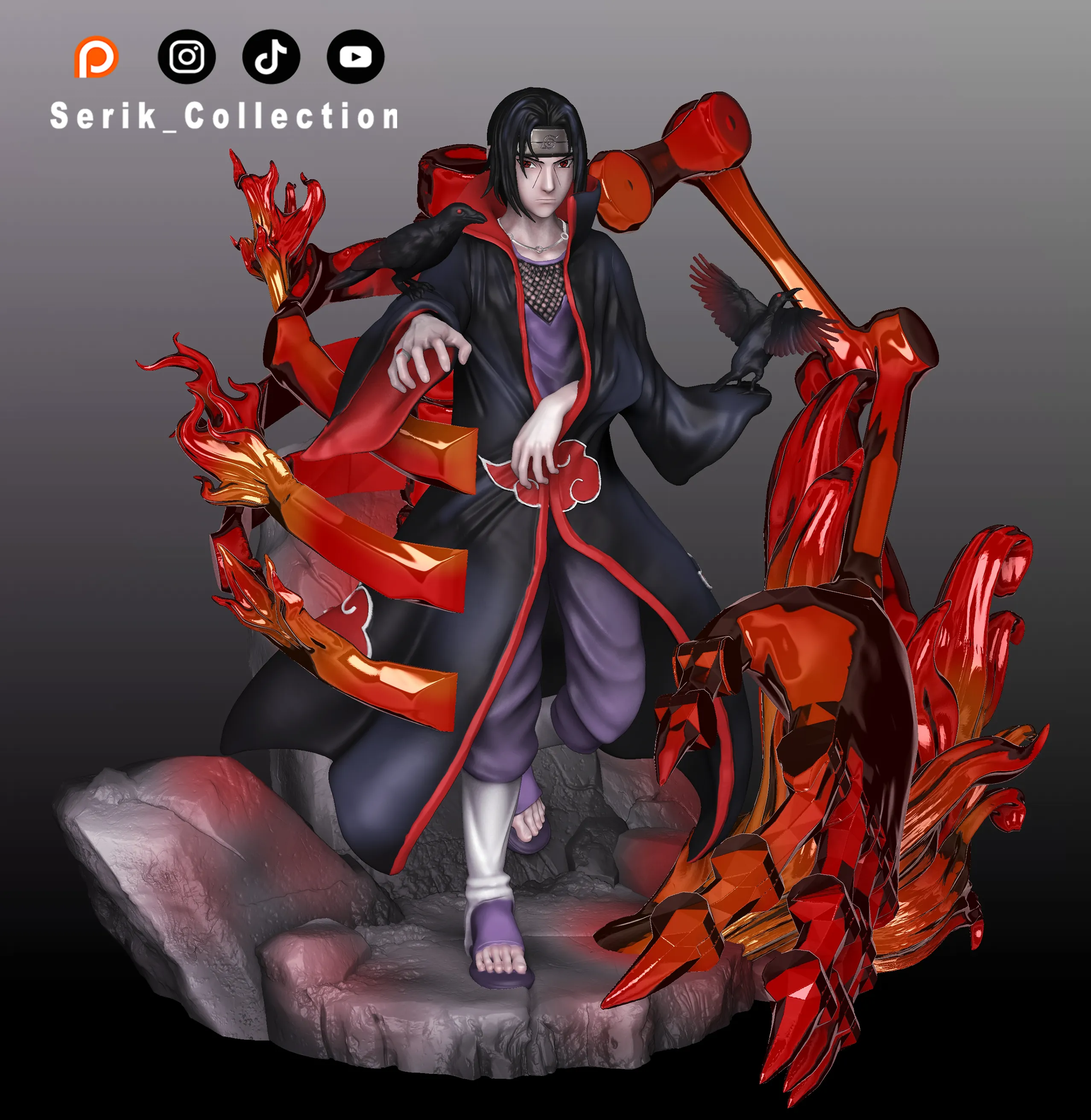 Characters & Creatures STL Download - ITACHI UCHIHA - NARUTOby Serik ...