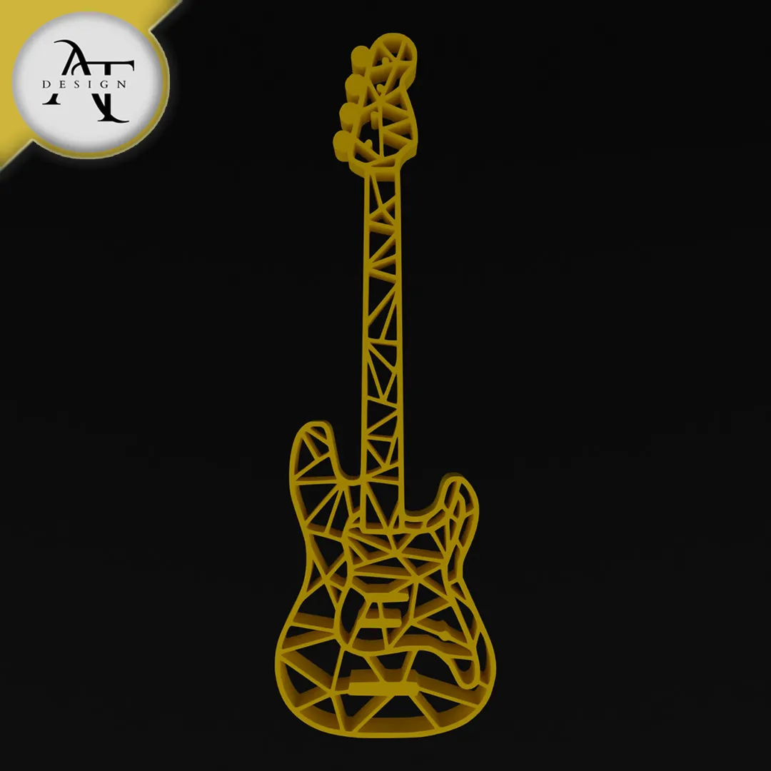 Sculptures & Artworks STL Download - Electric Guitar - Geometric - 2D ...