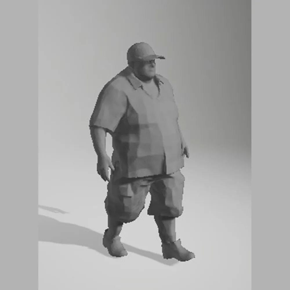 Characters & Creatures STL Download - fat man walkingby xhobby1