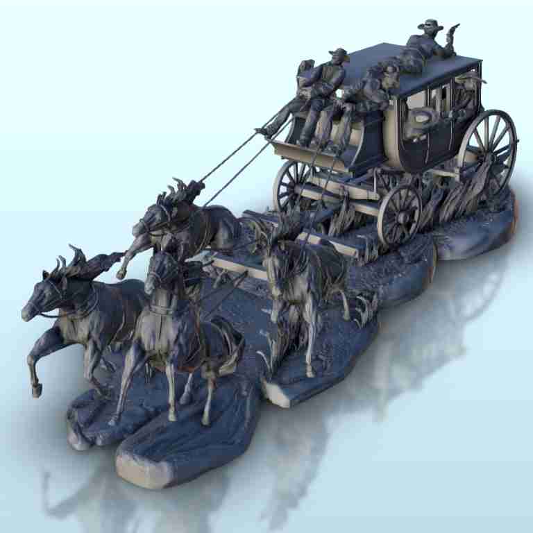 Wild West horse carriage - western old ACW USA US civil war | 3D models ...