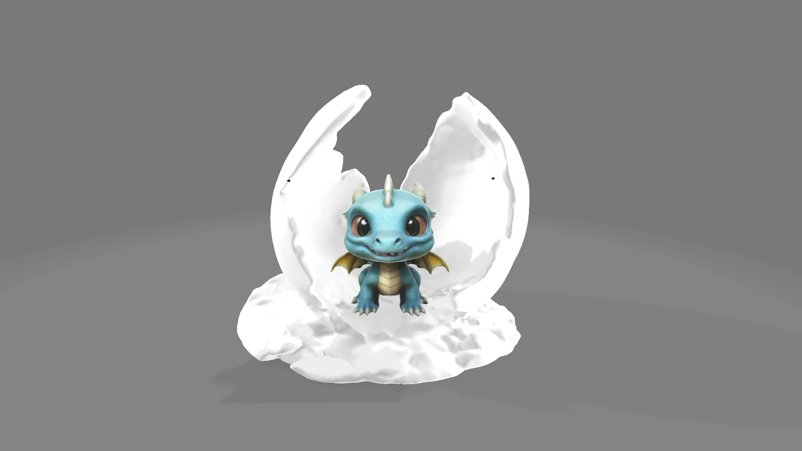 Characters & Creatures STL Téléchargement - Cute Baby Dragon Hatching ...