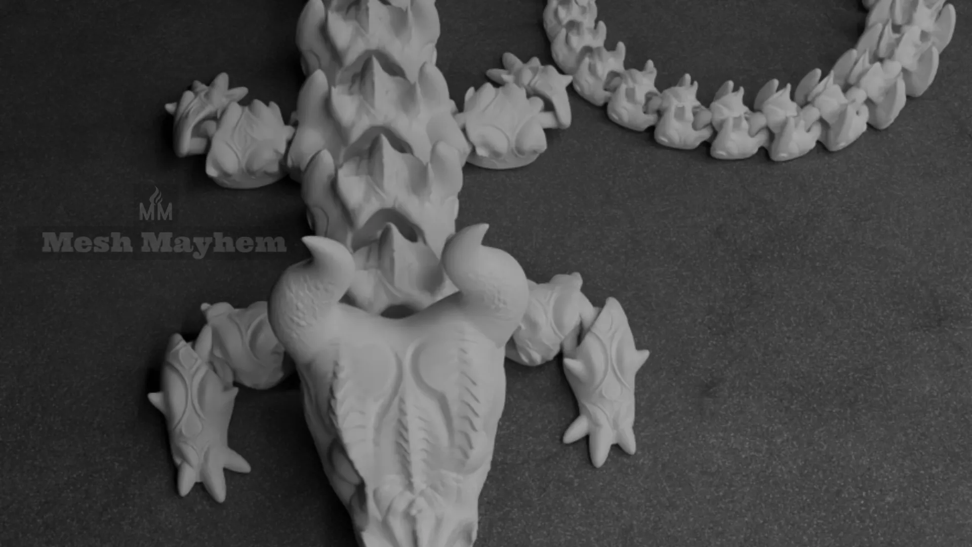 Characters & Creatures STL Download - Mesh Mayhem Articulated Dragonby ...