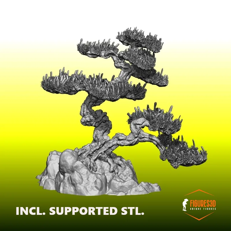 Architecture & Landscape STL Download - Japanese garden tree 6by figures3d