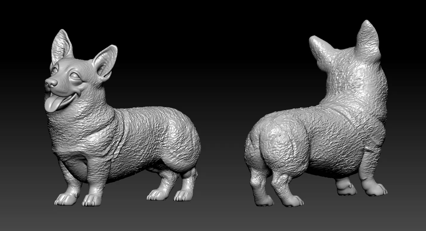 Characters & Creatures STL Download - Pembroke Welsh Corgi Bobtail Dog ...
