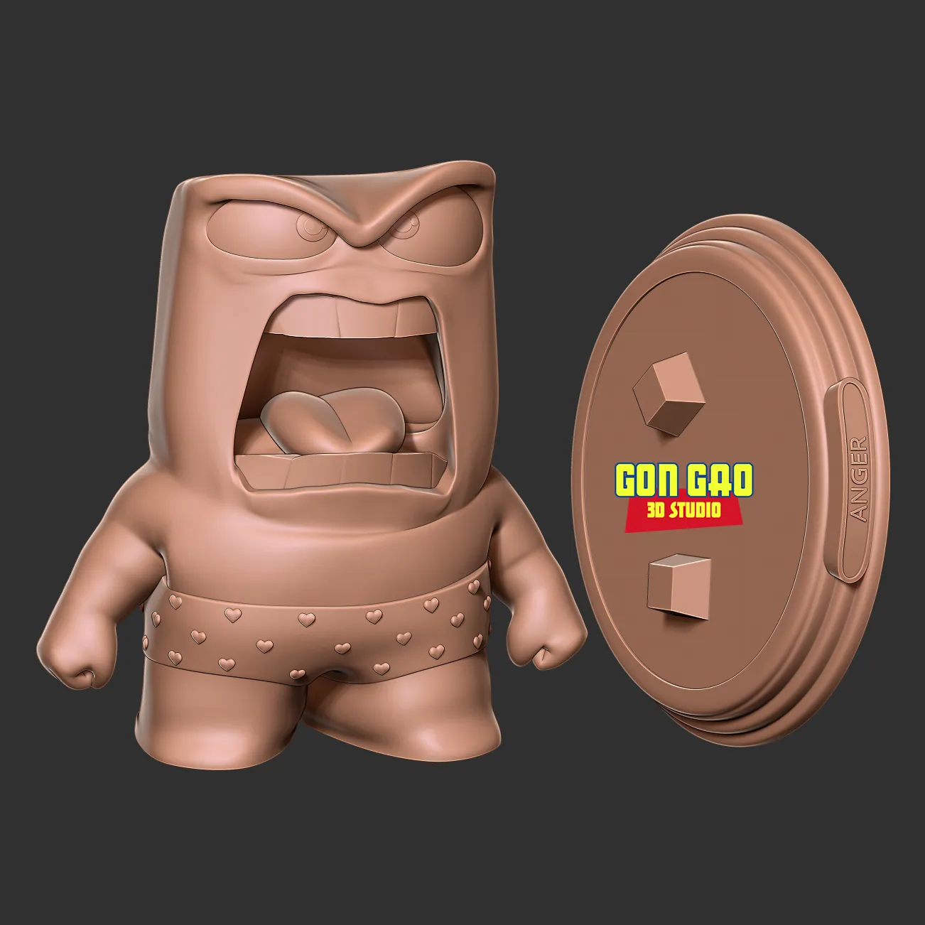 Characters & Creatures STL Download - Anger with shorts - Inside Out 2 ...