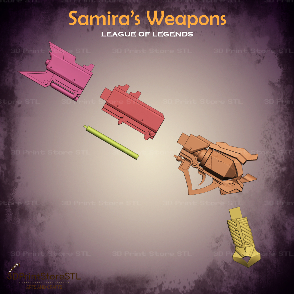 Samira Weapon Cosplay League of Legends - STL File | 3D models download ...