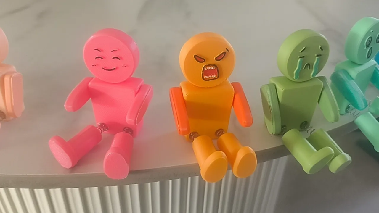 3D Printer Files | 3MF File | Seven emotions shaking leg puppet ...